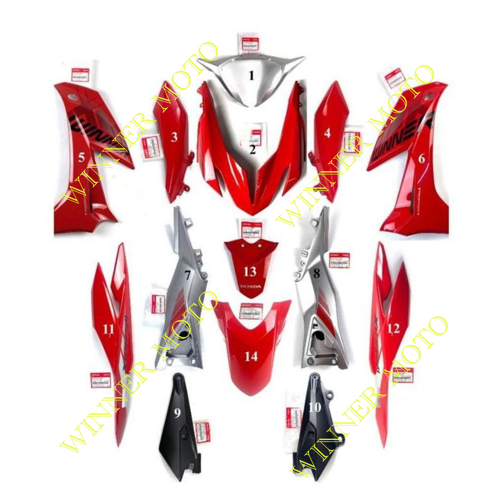 Dàn áo Winner X V2 2019 Đỏ bạċ Đen, RS150X, chính hãnġ Honda | Shopee ...