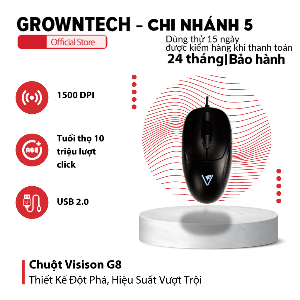 Chuột Có Dây Vision G8 thu hút với mẫu thiết kế với hình dáng những ...