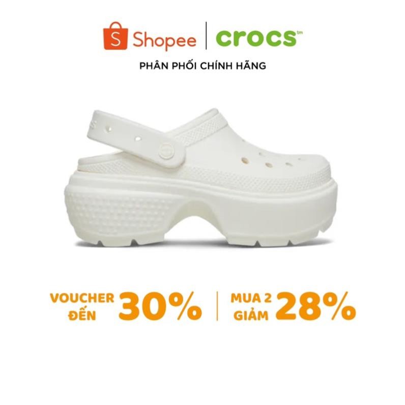 [ CHÍNH HÃNG ] GIÀY CLOG UNISEX CROCS STOMP - WHITE .. | Shopee Việt Nam