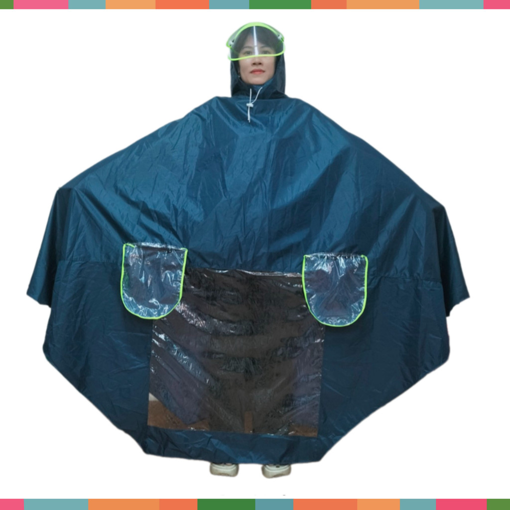 Áo mưa phản Quang cỡ đại 7XL bao phủ body có tai thỏ xỏ gương và kính ...