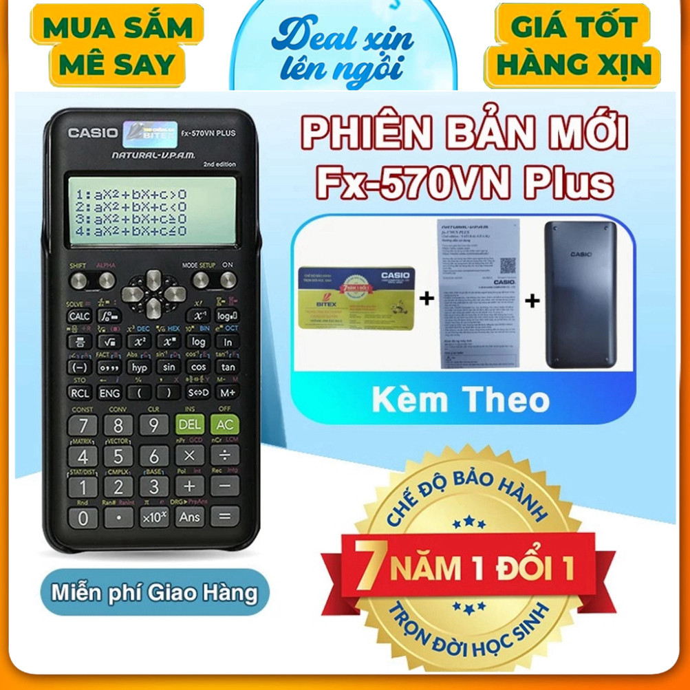 Máy tính Casio FX-570VN Plus New (2nd Edition) dành cho học sinh cấp 2 và cấp 3 chuyên dụng ...
