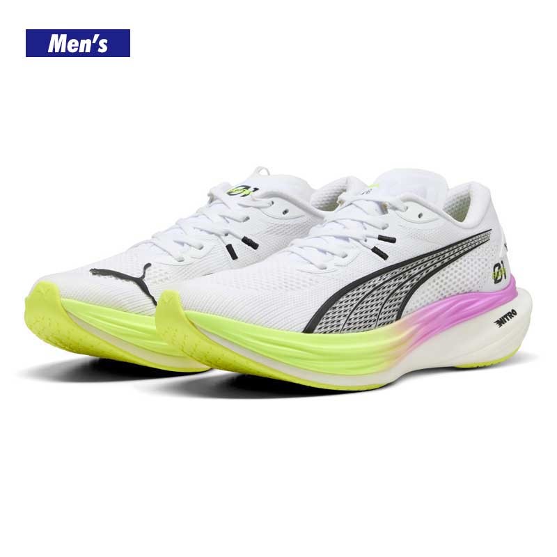 PUMA DEVIATE NITRO 3 EKIDEN GLOW PACK White Pure Magenta Yellow Alert ...