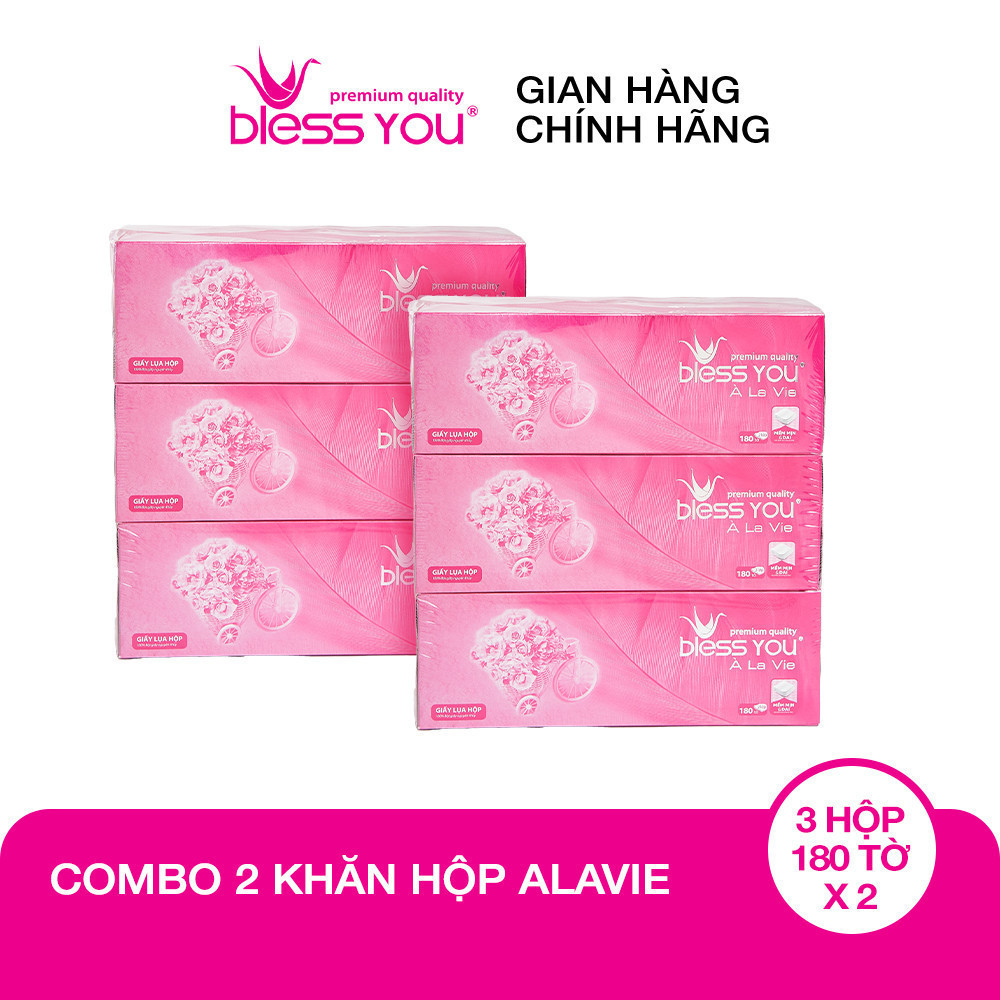 Combo 2 Lốc Khăn hộp Bless You Alavie - 180 tờ (Lốc 3 hộp) | Shopee ...