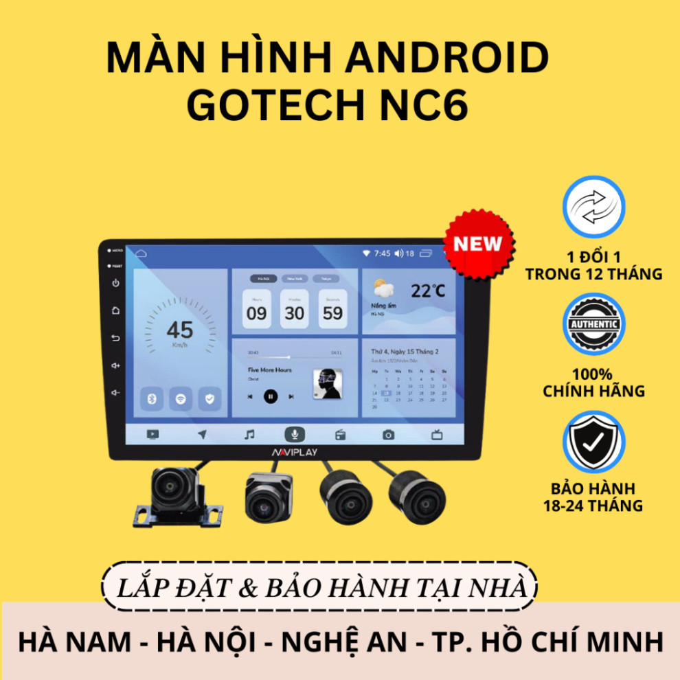 Màn Hình Android Gotech NC6 | Liền Camera 360 | Bảo Hành 2 Năm | Shopee Việt Nam