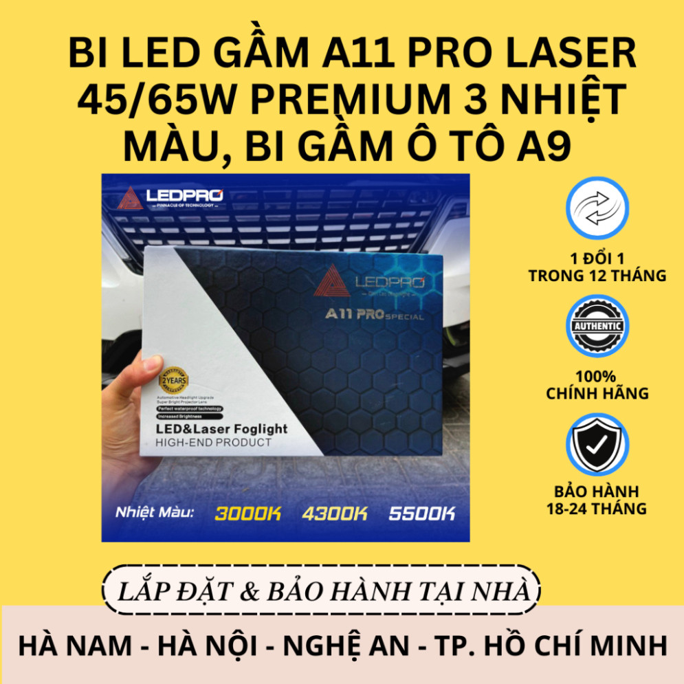 Bi Led Gầm A11 PRO Laser 45/65w PREMIUM 3 Nhiệt Màu, Bi Gầm Ô Tô A9 ...