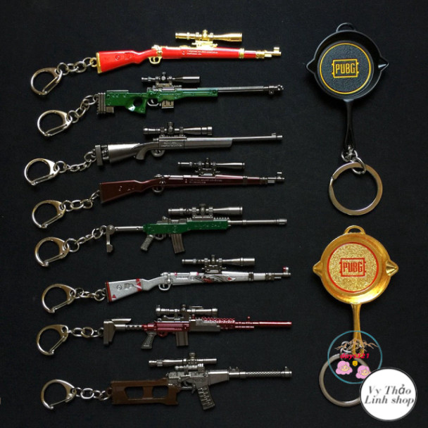 Móc khoá PUBG mô hình súng AWM AKM K98 AK M416 M249 M16A4 bắn súng ...