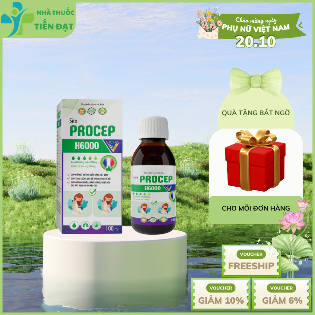 Siro ho thảo dược Procep H6000 Vicha - Hỗ trợ giảm ho sổ mũi đau rát ...
