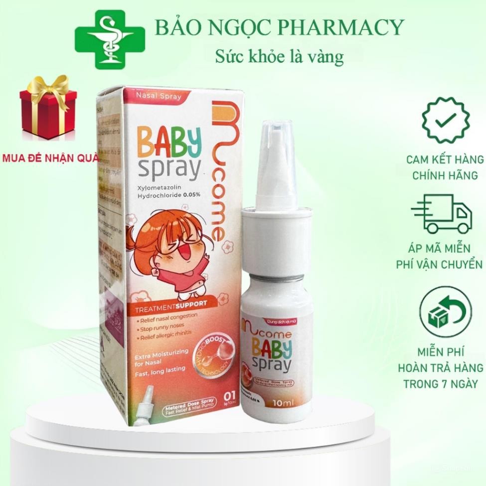 [CHÍNH HÃNG] Sản phẩm xịt mũi Mucome Baby Spray hộp 1 lọ 10ml | Shopee ...