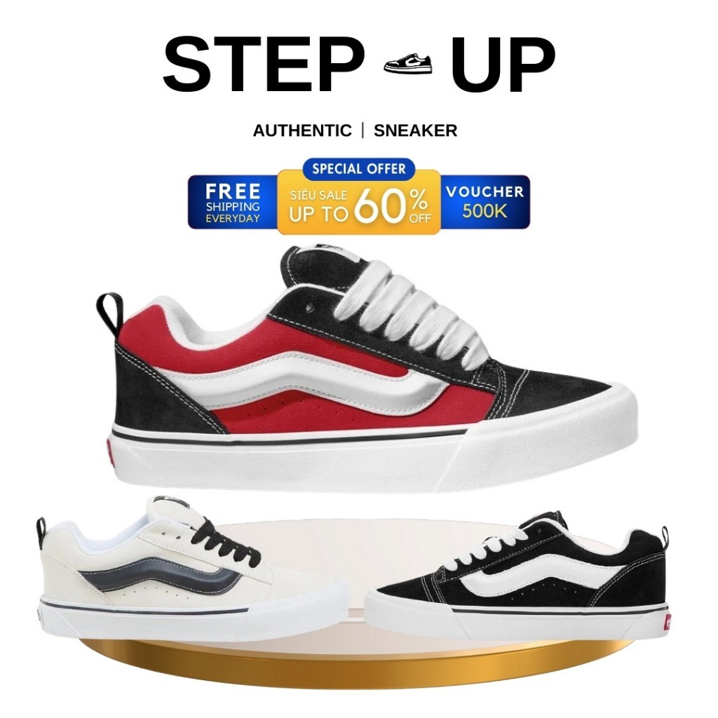 [Chính Hãng] Giày_Vans Knu Old Skool màu Black White & Red, chuẩn ...