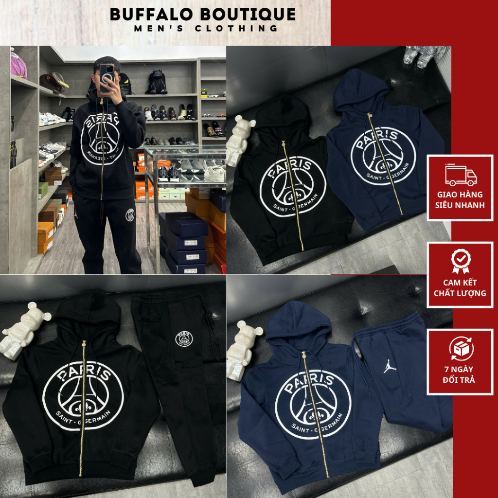 Bộ Quần Áo Nam Hoodie Paa rrist Logo Tròn Trước Áo Siêu Đẹp - Bộ Nỉ Nam ...