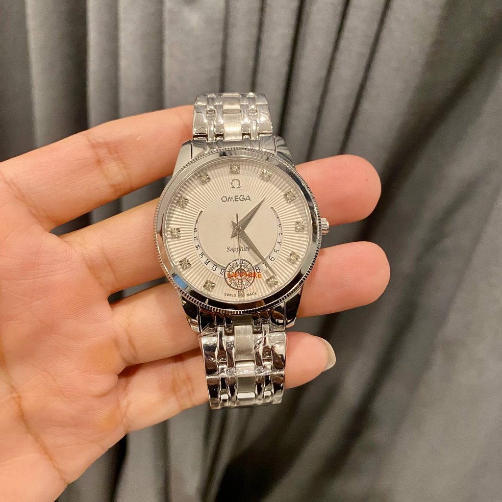 Đồng Hồ Nam OMegar Om804 Trắng Phiên Bản Sừng Trâu Kính Sapphire Pin ...