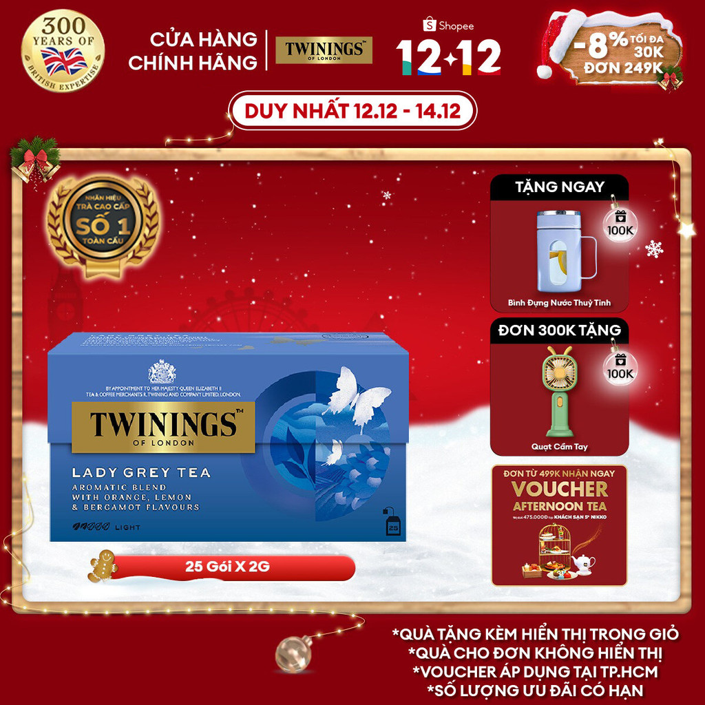 Trà Túi Lọc Twinings Lady Grey 25 gói x 2g | Shopee Việt Nam