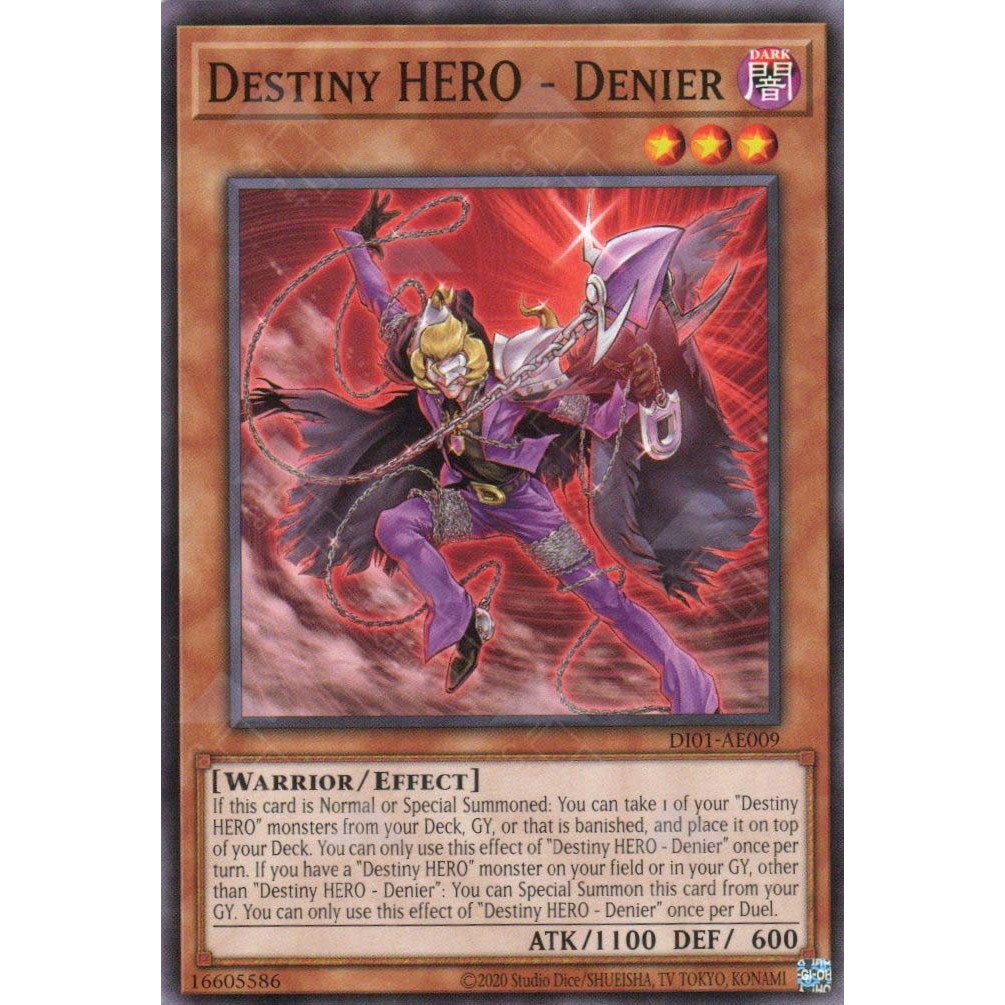 [ Bài Yugioh Chính Hãng ] DI01-AE009 Destiny HERO - Denier - Common ...