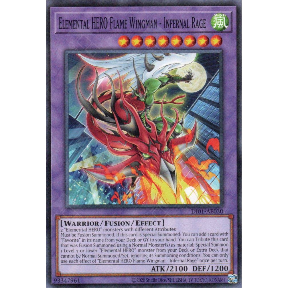 [ Bài Yugioh Chính Hãng ] DI01-AE030 Elemental HERO Flame Wingman ...