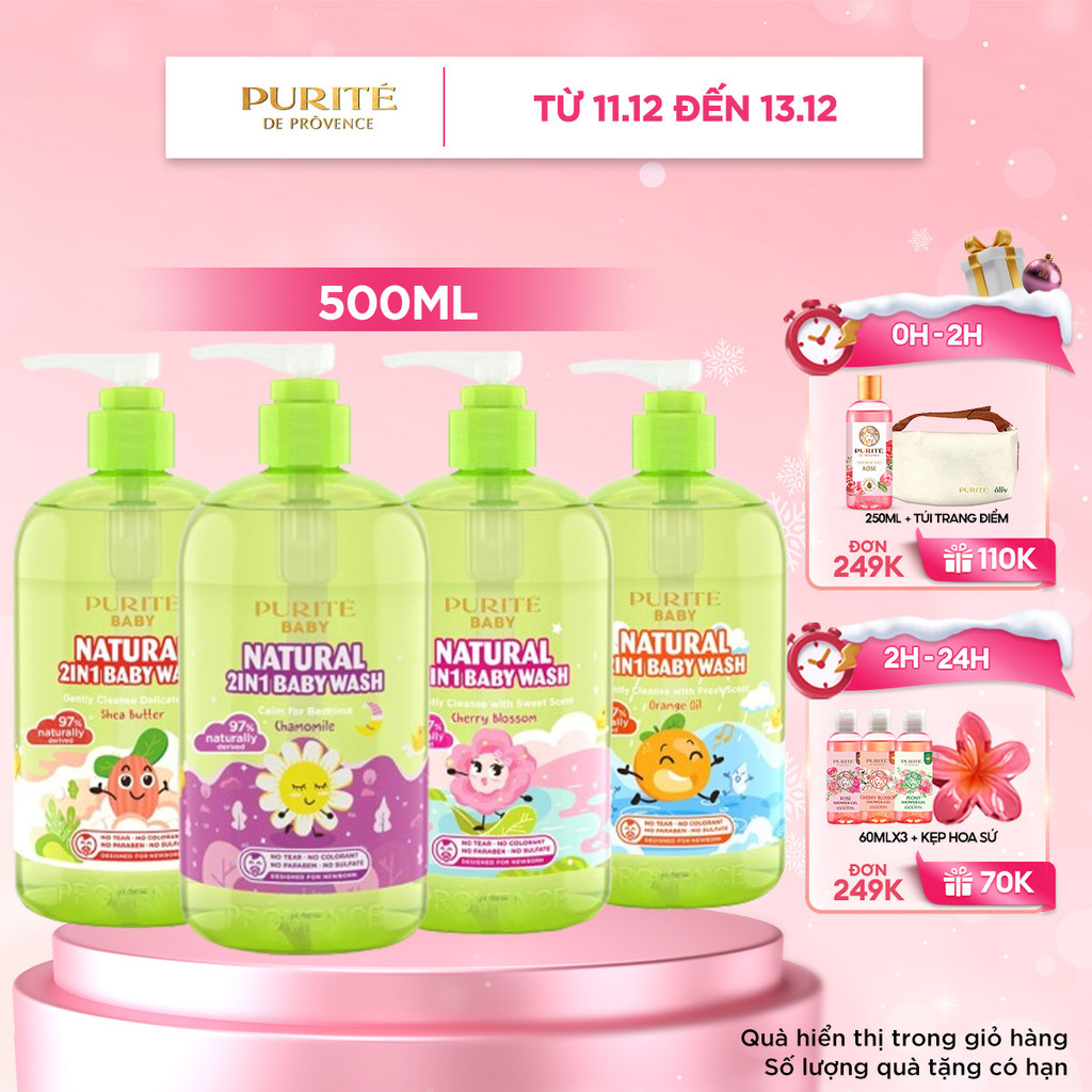 Sữa Tắm Gội Purité Baby Natural 2in1 500ml | Shopee Việt Nam