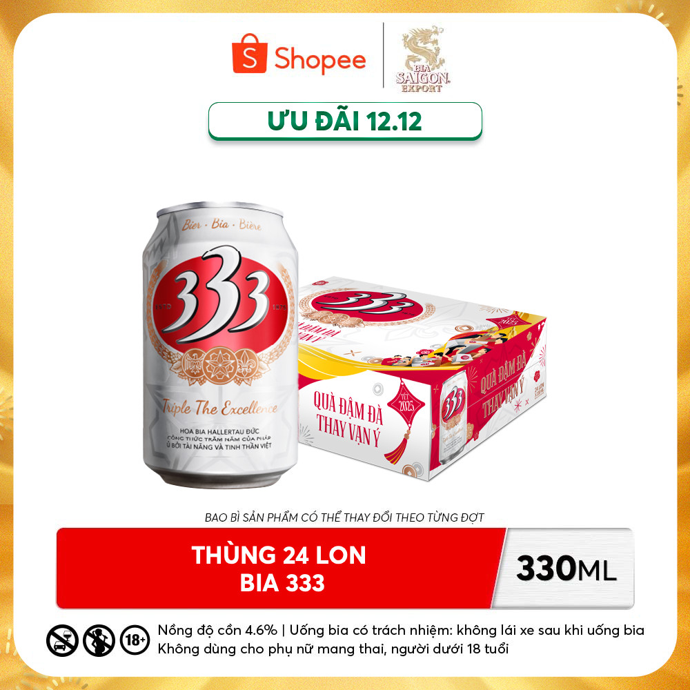 Thùng 24 lon bia 333 - 330ml/lon | Shopee Việt Nam