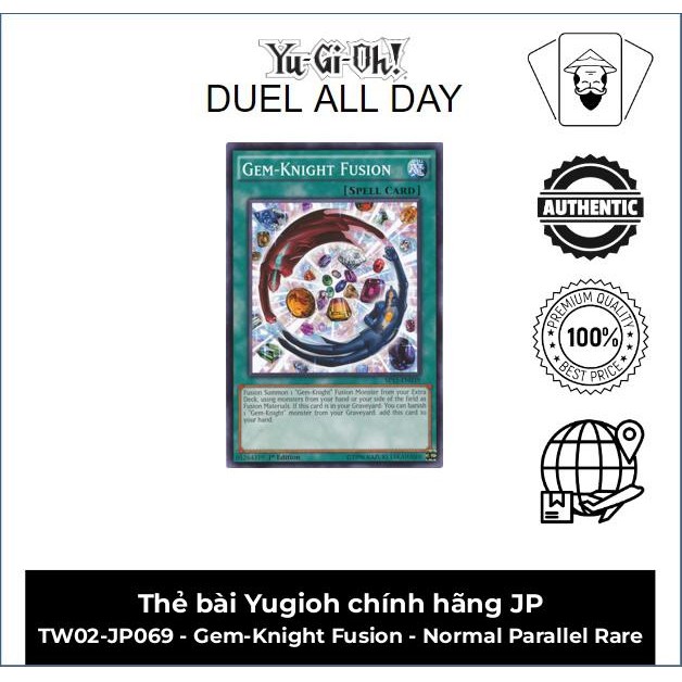 Thẻ bài Yugioh chính hãng JP: TW02-JP069 - Gem-Knight Fusion - Normal Parallel Rare | Shopee ...