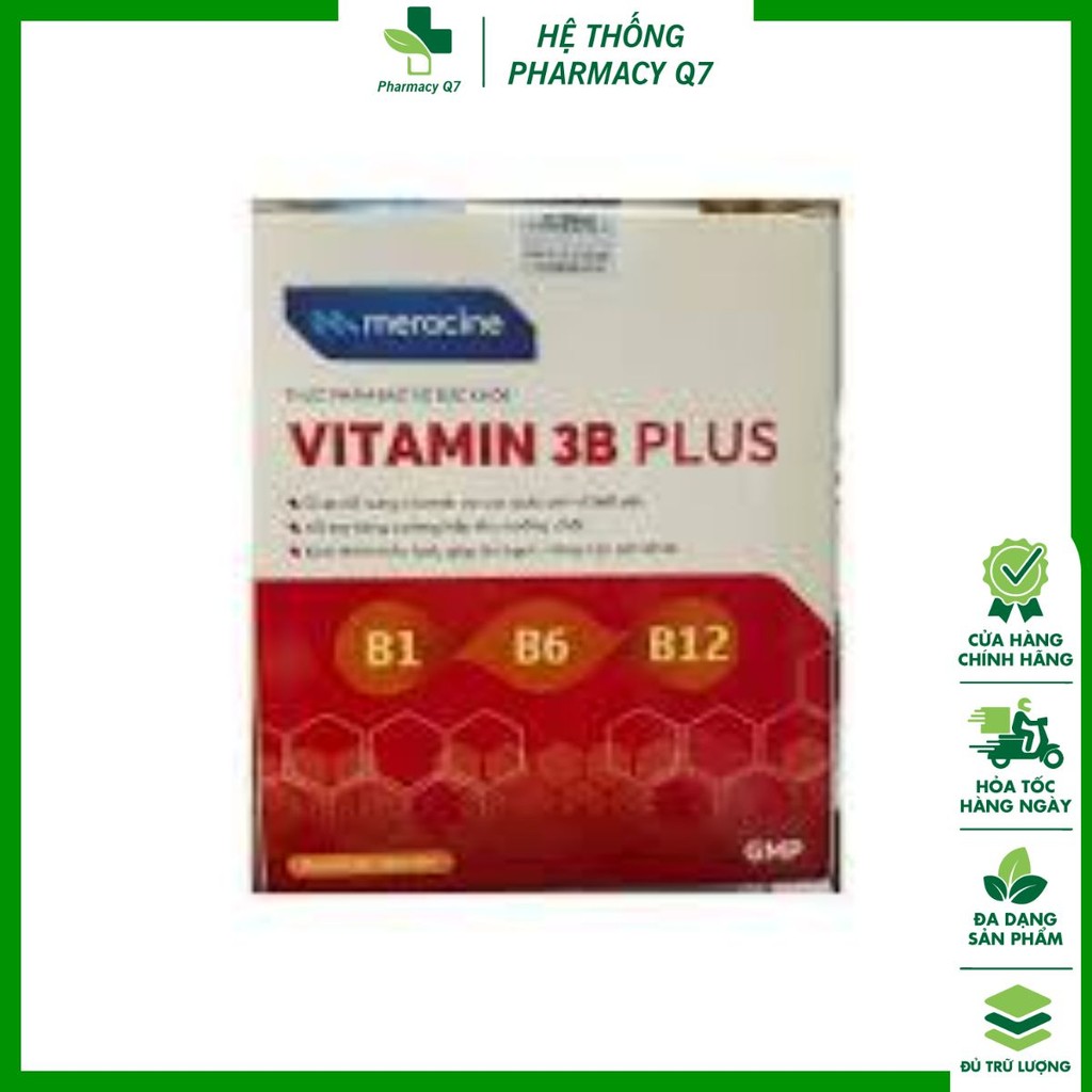 Viên uống Vitamin 3B Plus Meracine bổ sung vitamin B1, B6, B12, acid amin cho cơ thể (10 vỉ x 10 ...