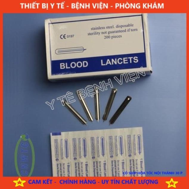 Kim chích máu Blood Lancet loại 1( hộp 200 cái) - CHÍNH HÃNG | Shopee ...