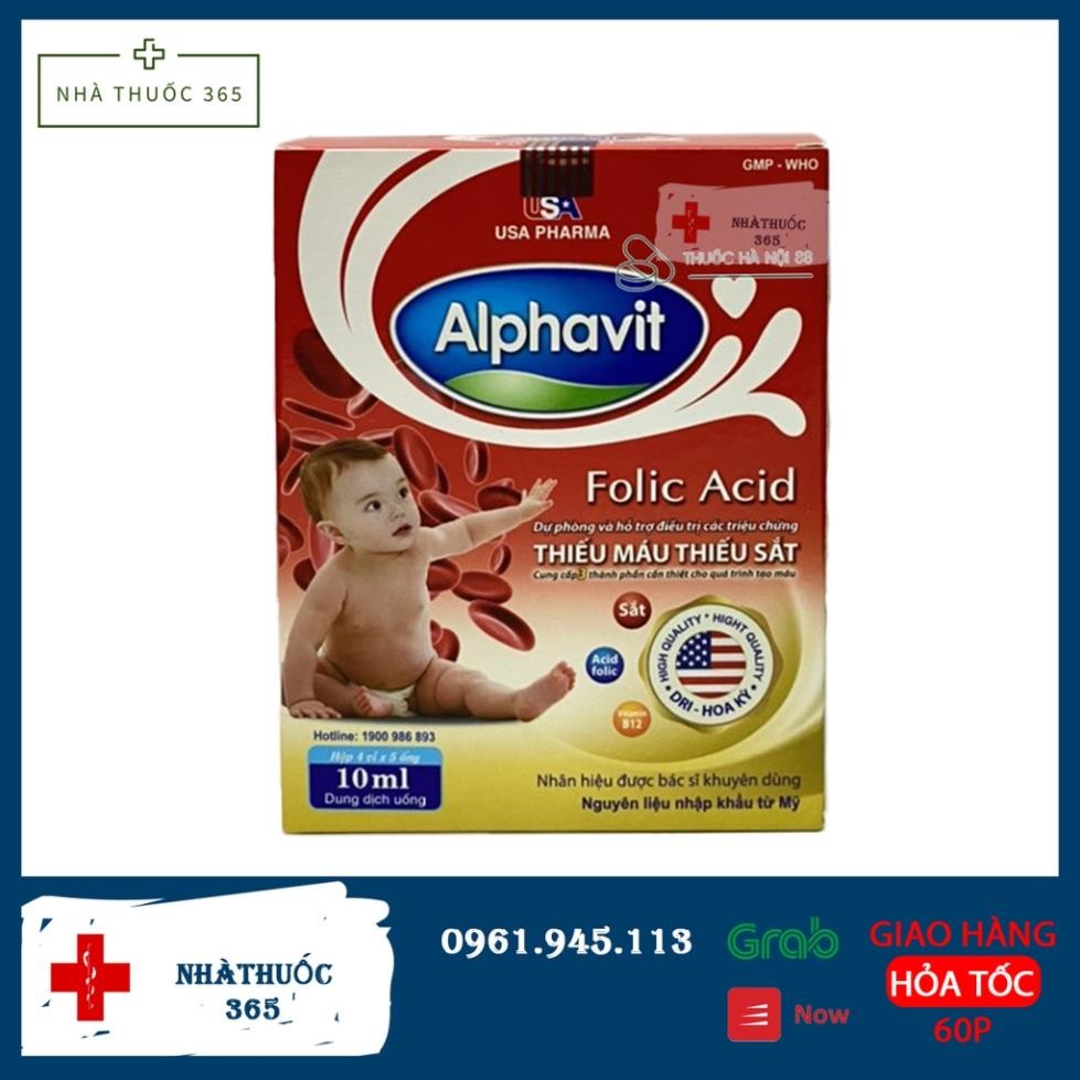 (chính hãng) Alphavit folic acid bổ sung sắt hộp 20 ống | Shopee Việt Nam