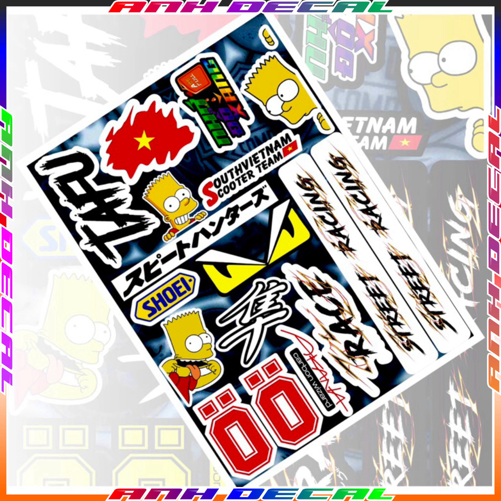 Tem Dán Tem dán sticker decal lá cờ Tafu SKT76 chống nước không phai ...