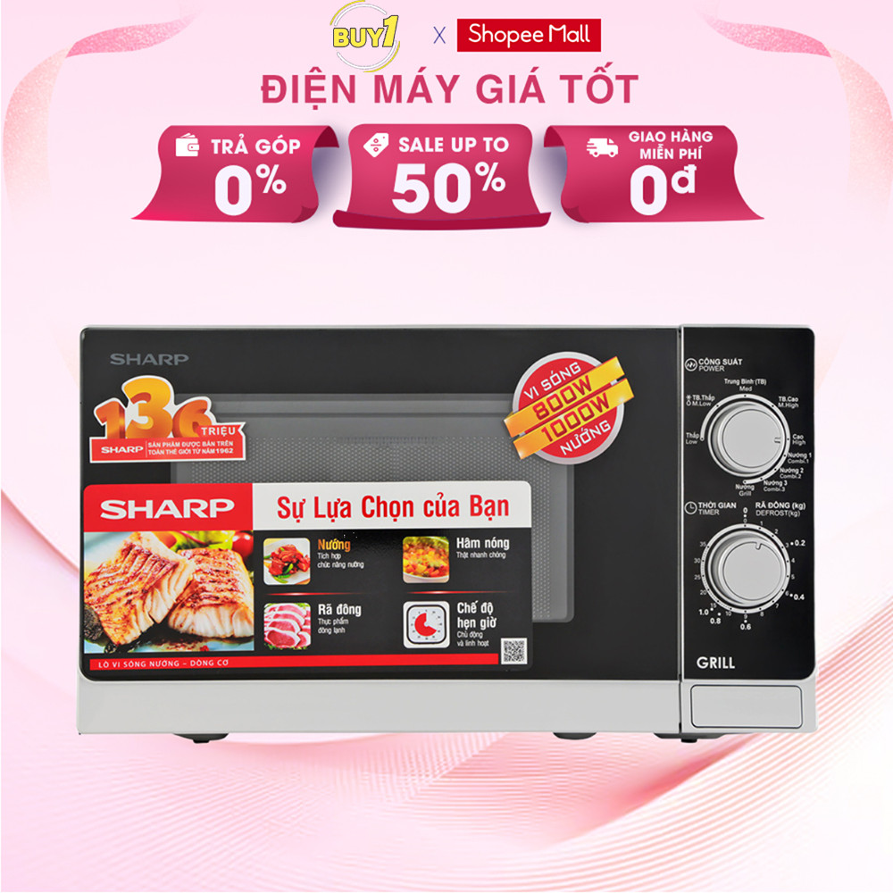 Lò vi sóng có nướng Sharp R-G222VN-S 20 lít - Hàng Chính Hãng | Shopee Việt Nam