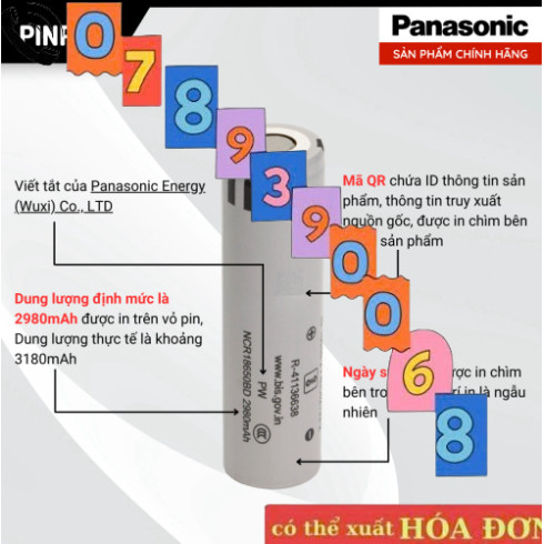Pin sạc 18650 Panasonic 3200mAh 3C 10A NCR18650BD chính hãng | Shopee Việt Nam