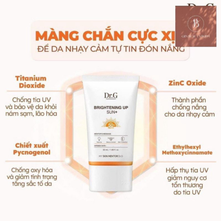 Chính hãng Kem chống nắng kiềm dầu nâng tone Dr.G brightening up (bản cam) | Shopee Việt Nam