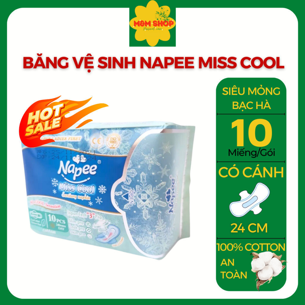 [Hot]i Băng vệ sinh Napee Miss Cool 24cm 10 miếng/gói the mát chip ...