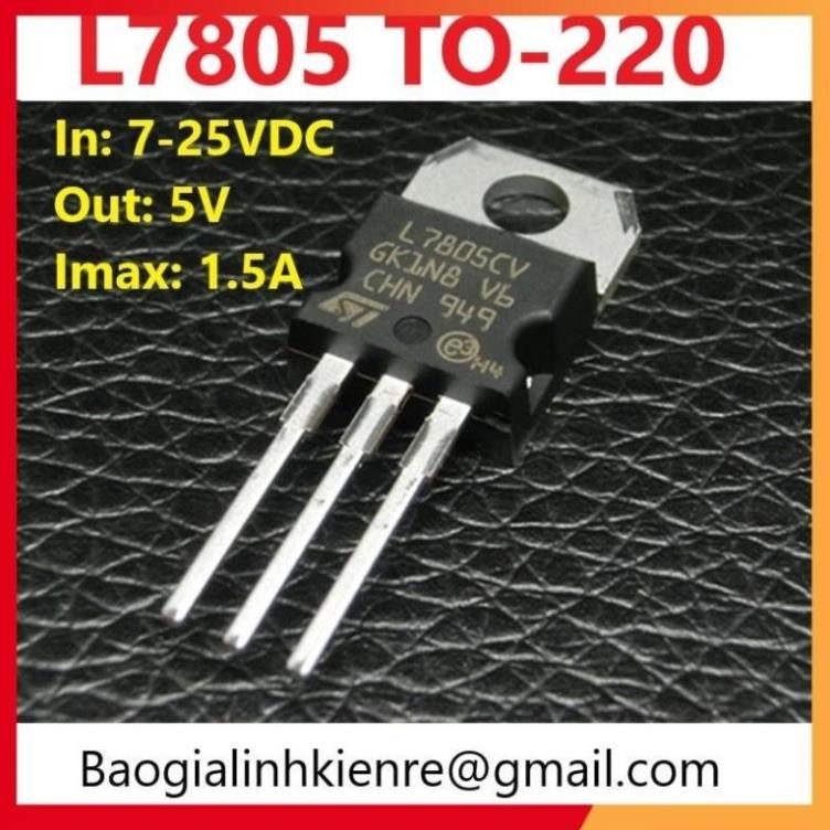 IC Ổn Áp Nguồn 5V 7805 L7805 L7805CV LM7805 7805CV 1.5A TO-220 Chân Cắm | Shopee Việt Nam