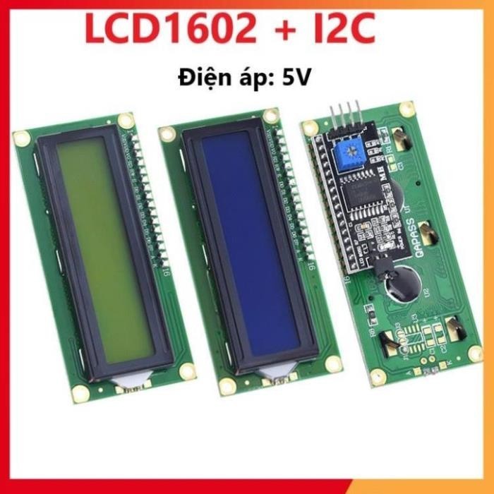 Màn hình LCD 1602 2004 5V xanh lá/xanh dương Có Đèn Nền - Kèm I2C | Shopee Việt Nam