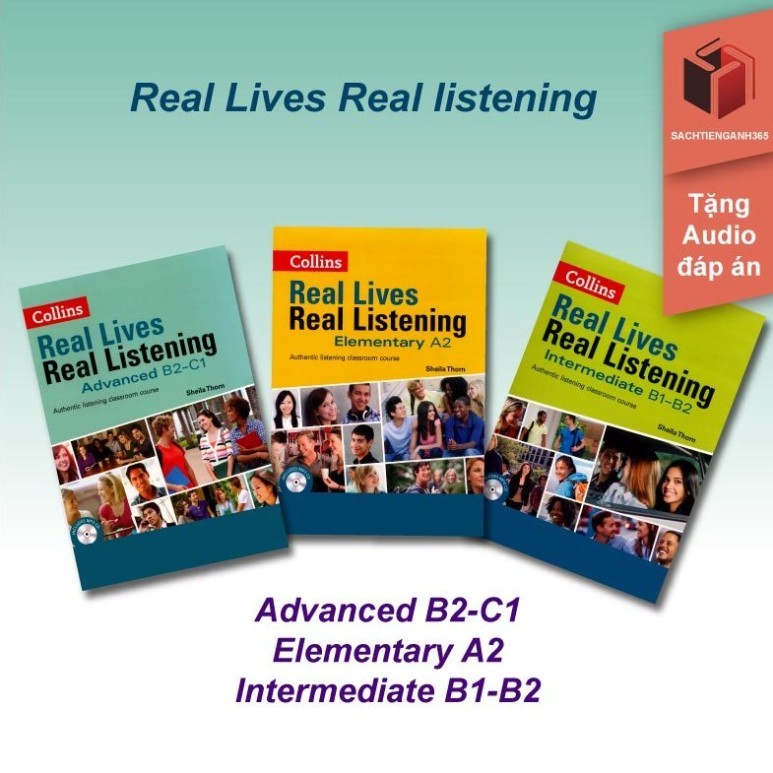 Sách - Real Lives Real listening - 3 cấp độ Elementary, Intermediate ...