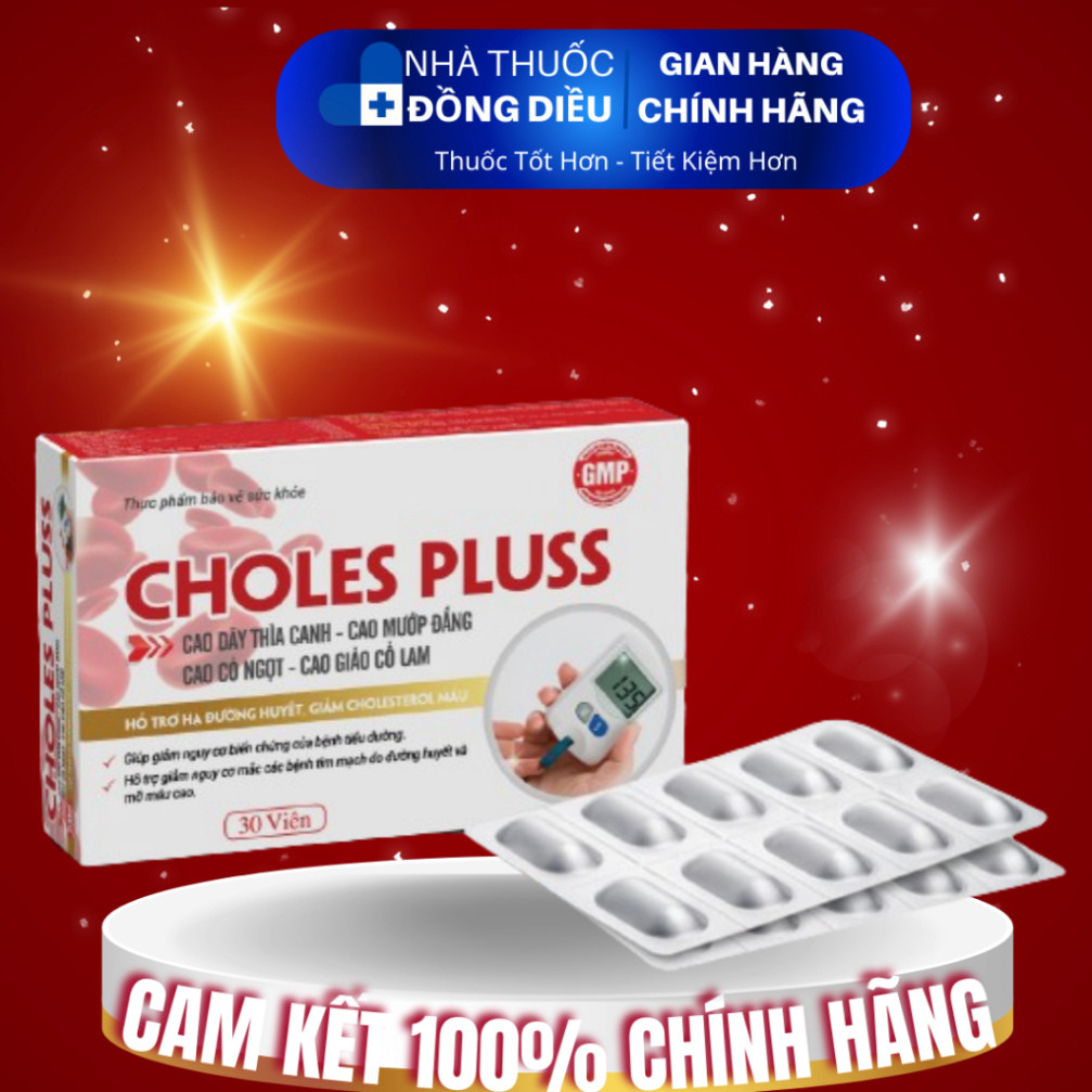 Giảm Cholesterol máu Choles Pluss - Hộp 1 chai 30 viên | Shopee Việt Nam