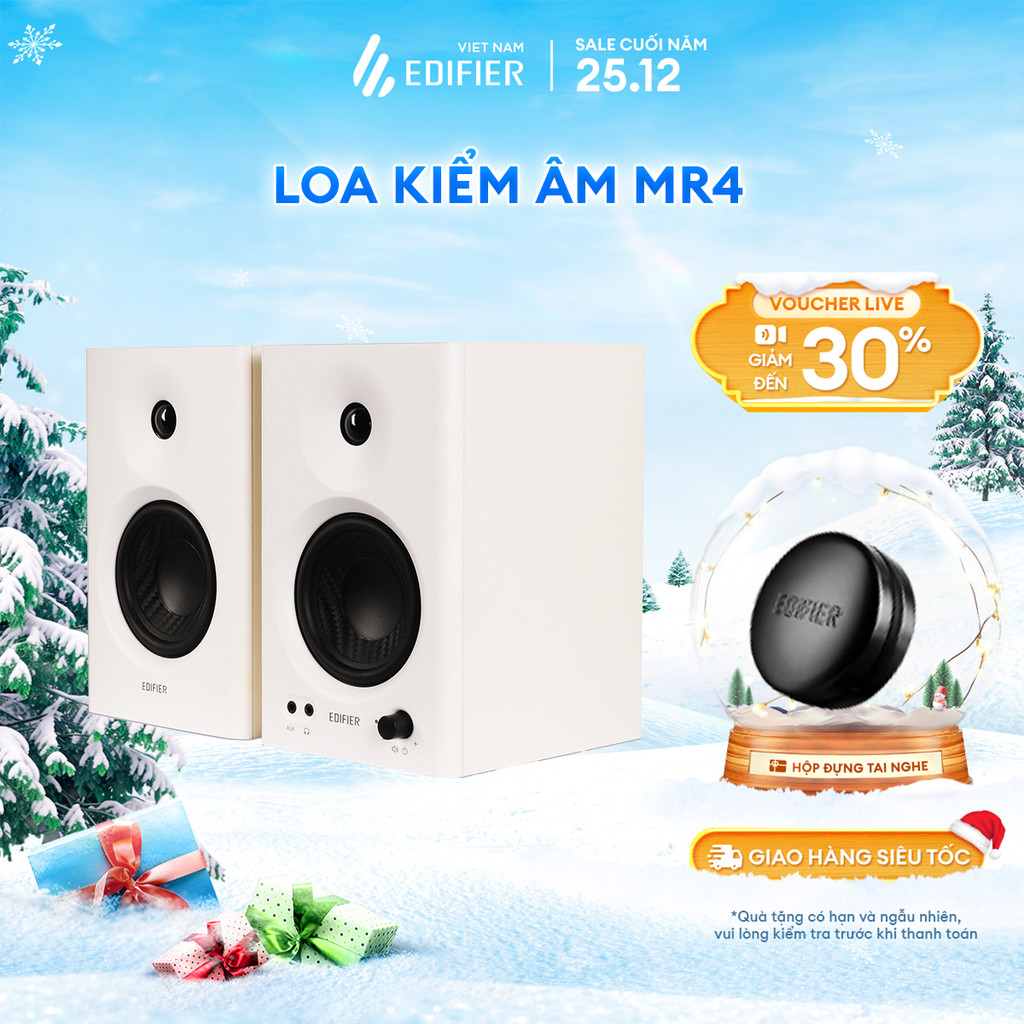 Bộ loa kiểm âm EDIFIER MR4/MR3 | Âm thanh chân thực | Vỏ gỗ chống dội âm | Tweeter vòm 1 inch ...