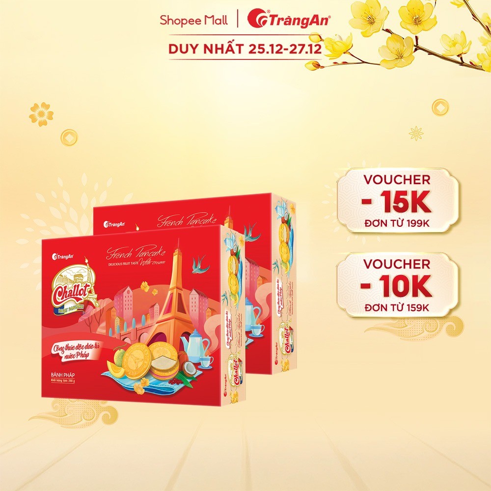 [GIẢM ĐẾN 45%] Combo 2 Bánh Pháp Challot hộp 290g - Tràng An chính hãng ...