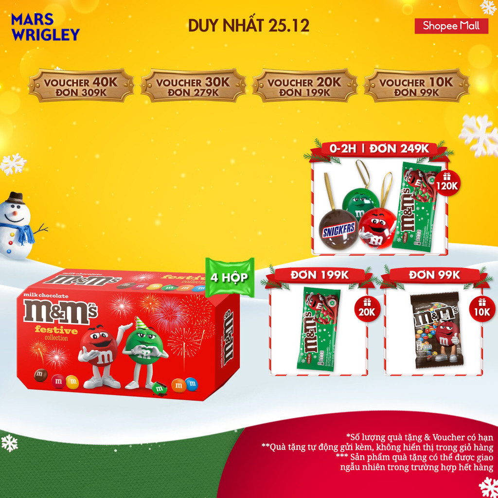 Combo 4 Hộp M&M's 111g màu đỏ (3 gói x 37g) | Shopee Việt Nam
