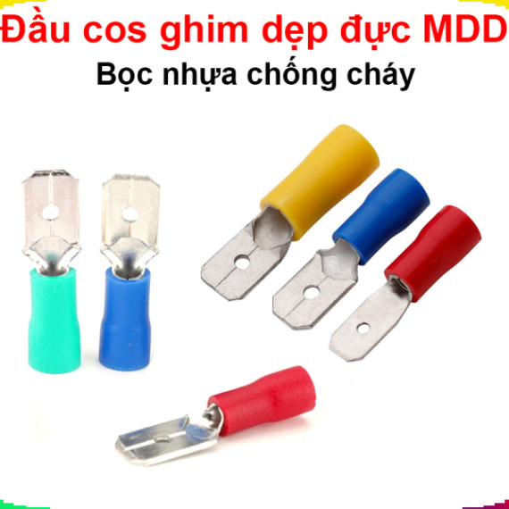 (50 cái) Đầu cos ghim dẹp đực, cos ghim capa đực bọc nhựa MDD | Shopee ...