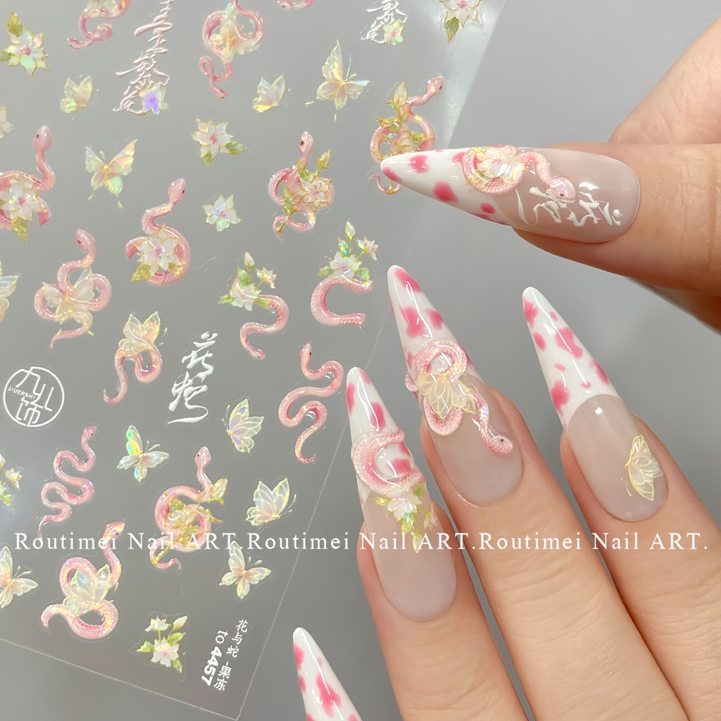 STICKER RẮN NAILS TẾT 2025 CAO CẤP nổi 5D dán nails siêu xinh | Shopee ...