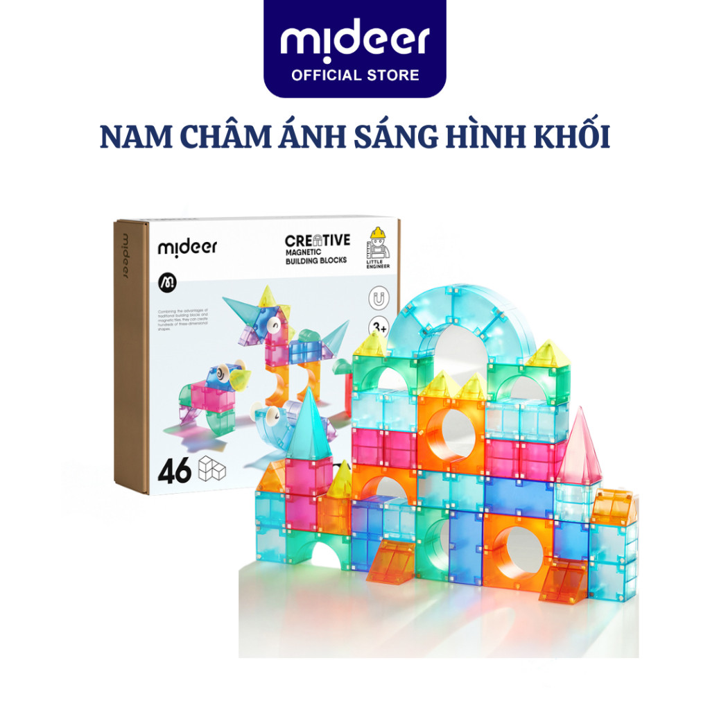 Đồ chơi nam châm ánh sáng hình khối Mideer Creative Magnetic Building Blocks | Shopee Việt Nam