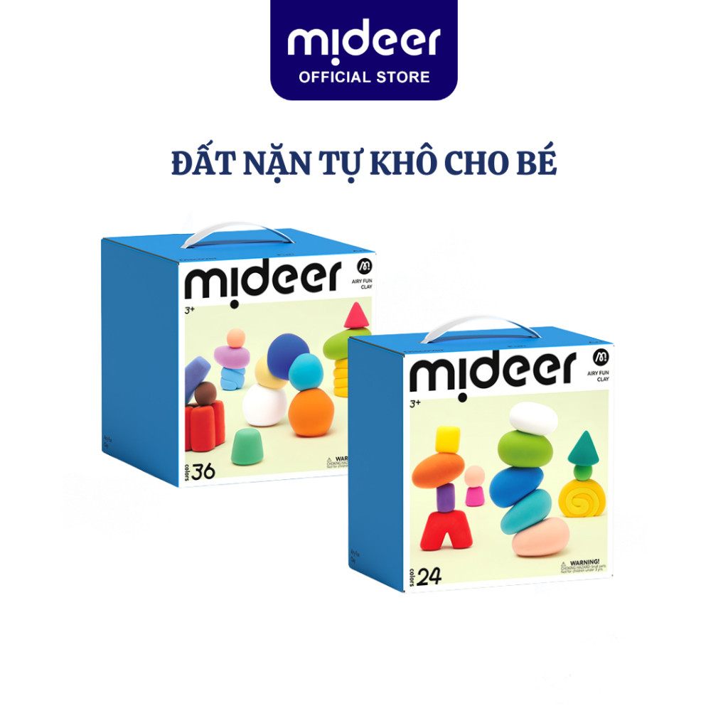 Đất nặn tự khô 24- 36 màu Mideer đất sét tạo hình mô hình AIRY FUN CLAY | Shopee Việt Nam