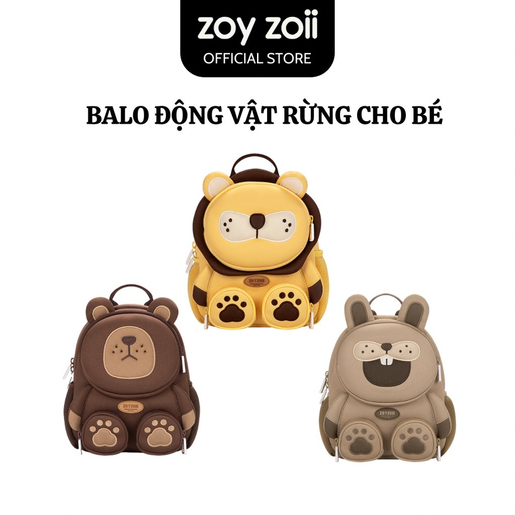 Balo đi học cho bé Zoyzoii Forest animal backpack hình động vật rừng ...