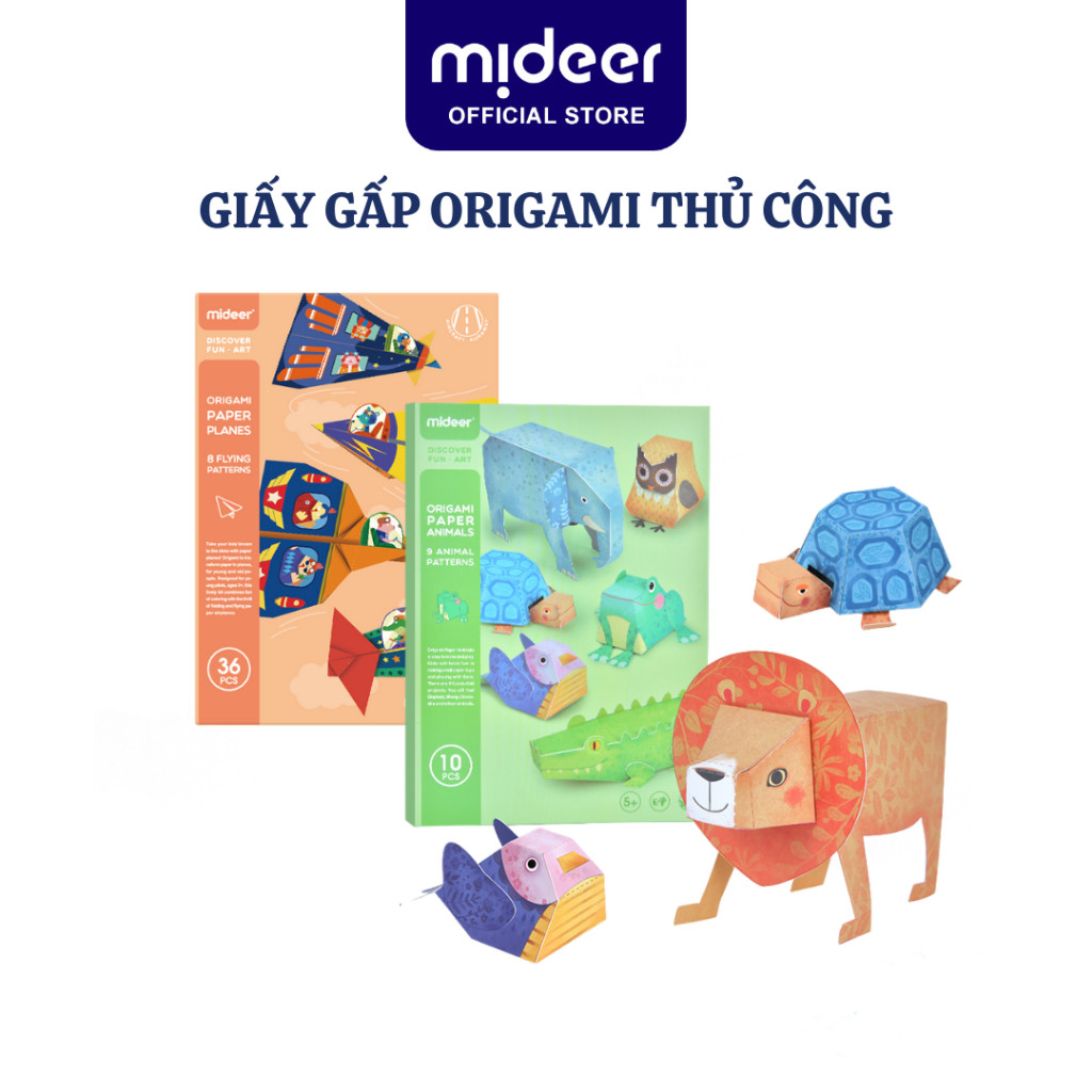 Giấy gấp Origami Thủ Công Các Con Vật Mideer ORIGAMI PAPER ANIMALS, Đồ ...
