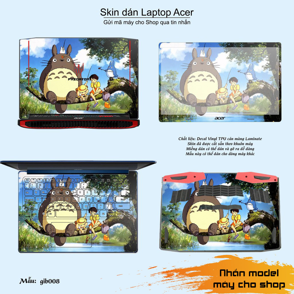 Skin dán Laptop Acer in hình Ghibli Studio (inbox mã máy cho Shop ...