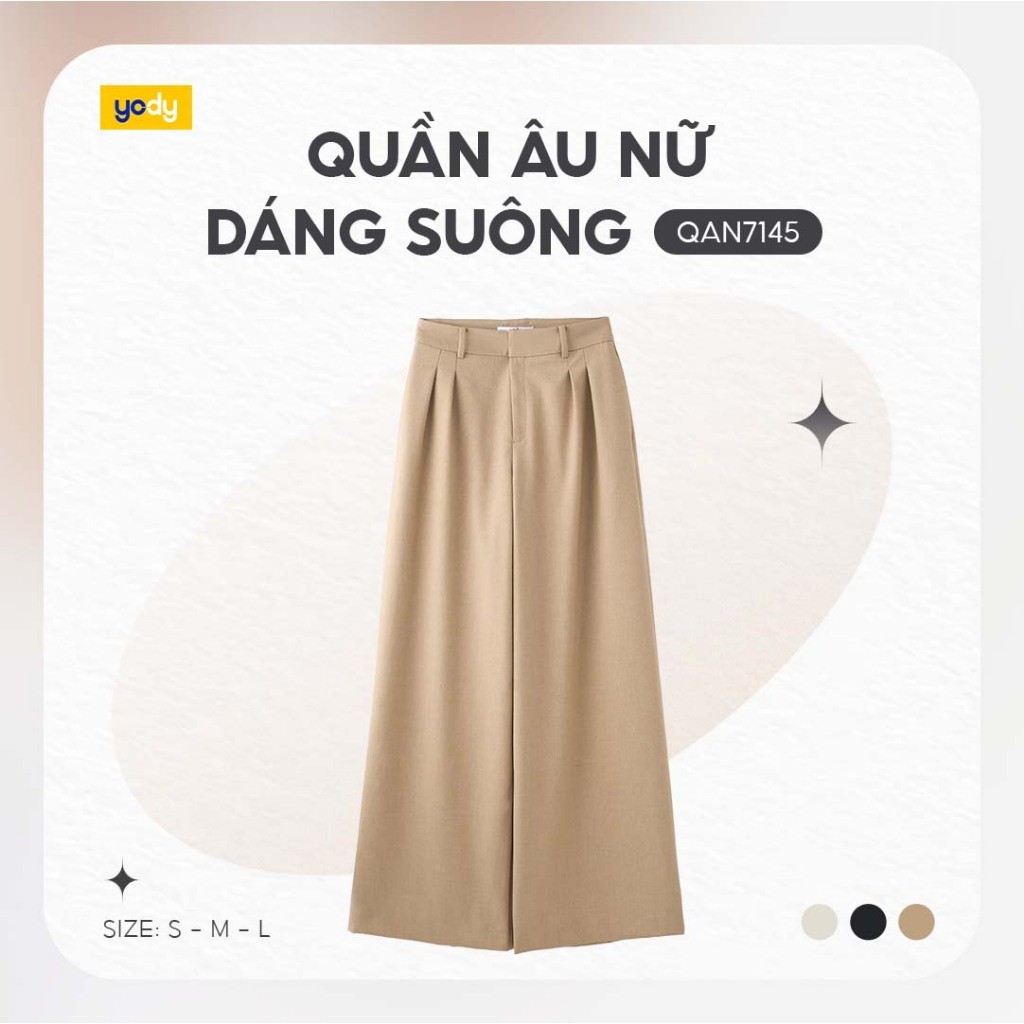 Quần âu nữ YODY dáng suông súp cá tính QAN7145 | Shopee Việt Nam
