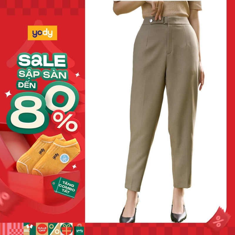 [SALE 50%] Quần baggy nữ YODY công sở co giãn cạp cao mềm nhẹ QAN6234 ...