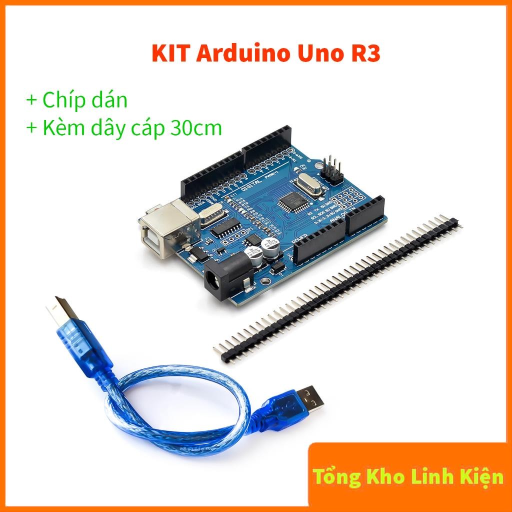 KIT Arduino Uno R3 Atmega 328P Chíp Dán Có Kèm Dây Cáp | Shopee Việt Nam