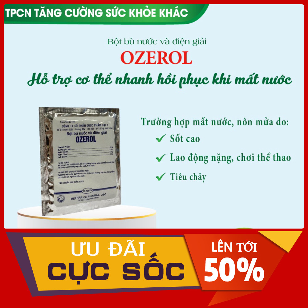 Bù nước, bù điện giải Ozerol trắng Đại Uy - bịch 50 gói | Shopee Việt Nam