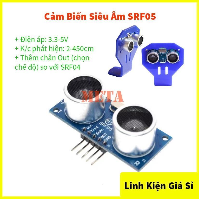 Module Cảm Biến Siêu Âm SRF05, HC SR05, HC-SR05 - Khung giá đỡ cảm biến siêu âm SRF04/05 ...