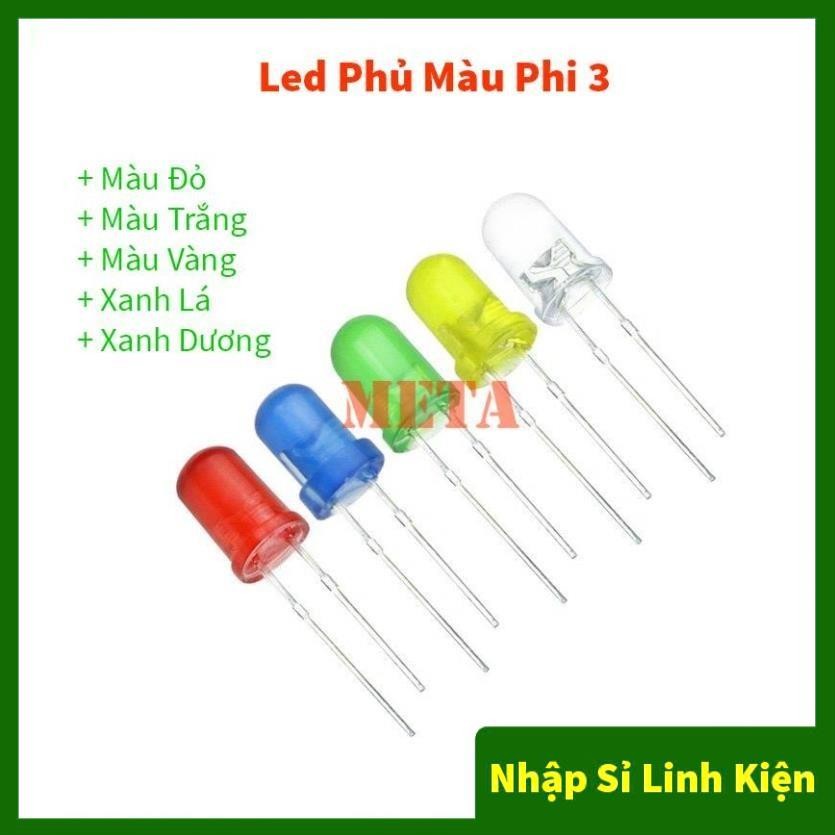 [Gói 50 Con] Led Phủ Màu 3mm gồm 3 Màu Đỏ, Vàng, Xanh Lá - Led F3, Led ...