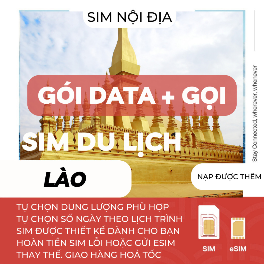 [MUA TỪ 2 GIẢM 10%] Sim du lịch Lào Sim nội địa Lào mang Unitel 10-30Gb ...
